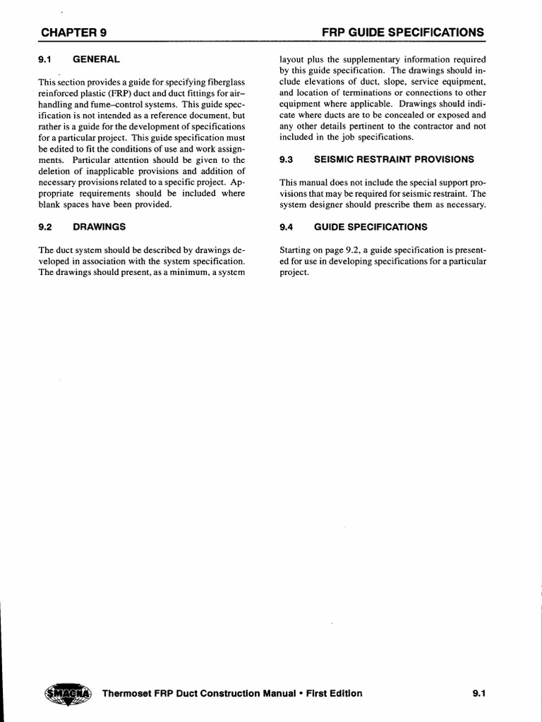 FRP Duct Specification Guide | PDF | Duct (Flow) | Manufactured Goods