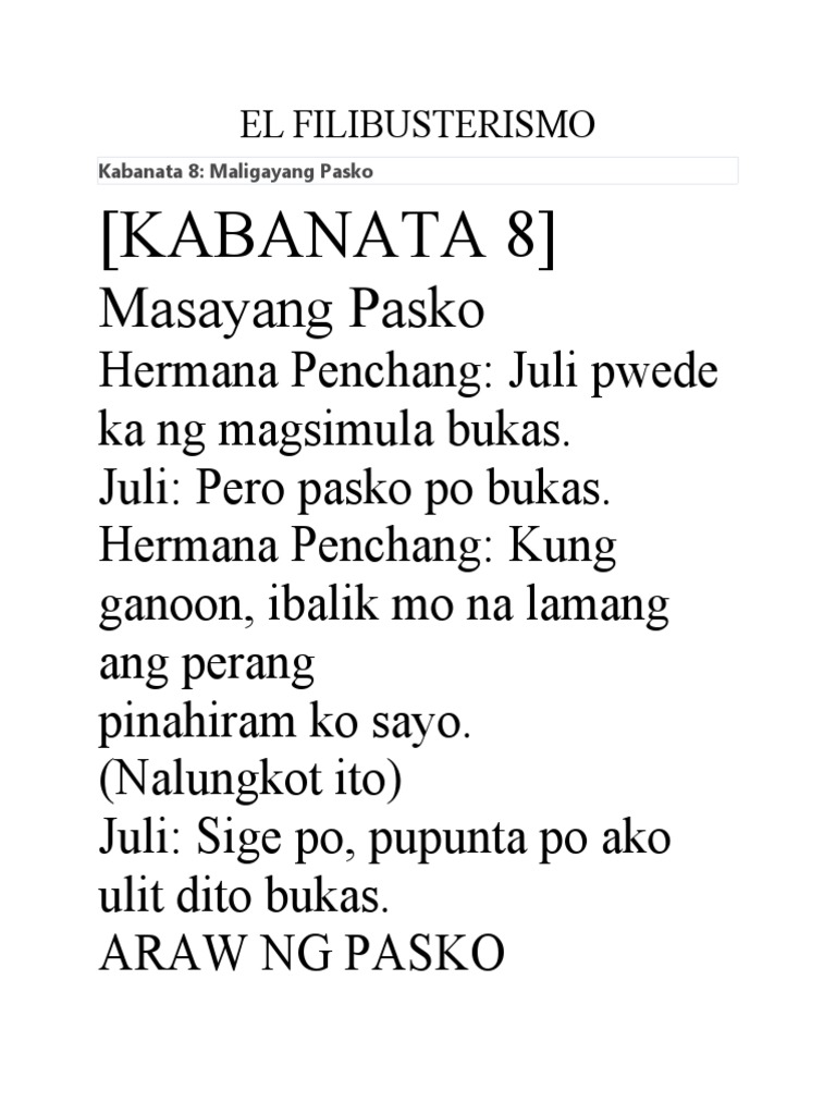 EL FILIBUSTERISMO Script | PDF