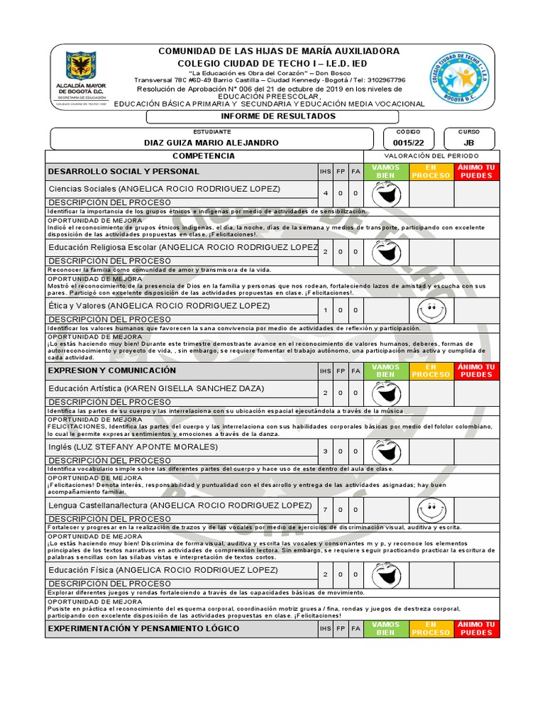 Boletín preescolar como ejemplo | PDF