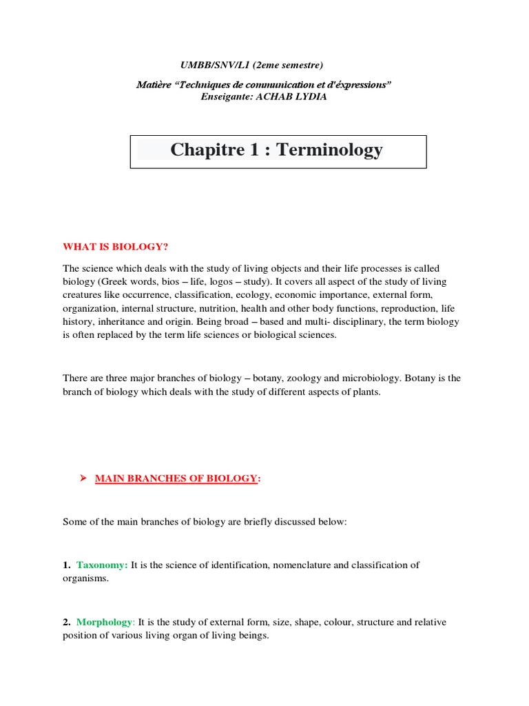 Chapitre 1 Terminology | PDF