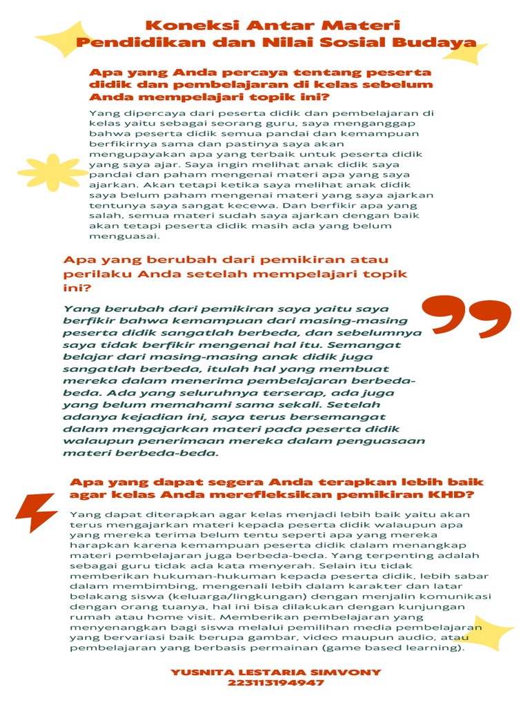 Koneksi Antar Materi Topik 2 YUSNITA | PDF