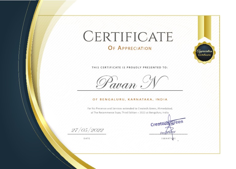 Certificate Pavan | PDF