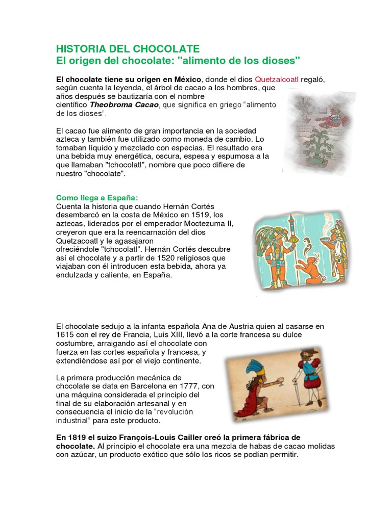 Historia Del Chocolate | PDF | Chocolate | Sólidos de cacao
