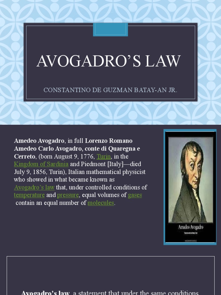 Understanding Avogadro's Law | PDF | Mole (Unit) | Gases