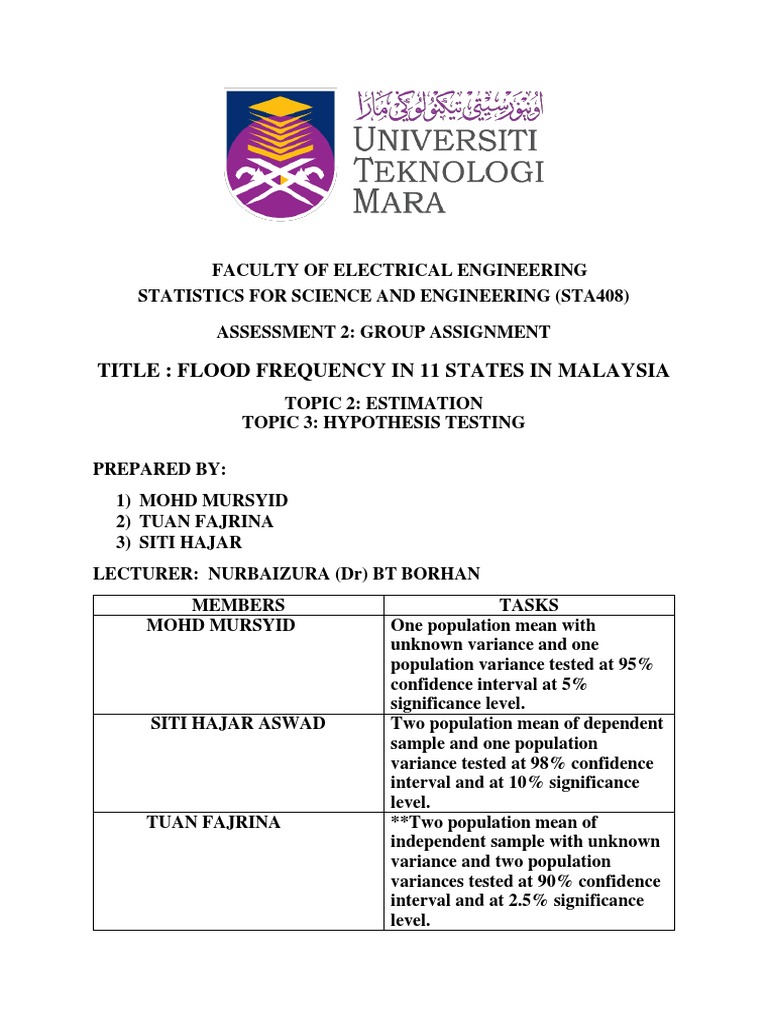 Sta408 Assessment 2 Draft | PDF