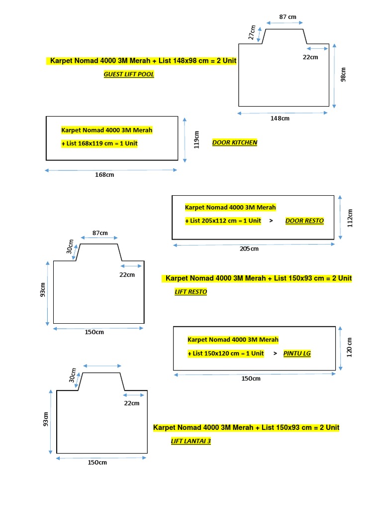 Ukuran Karpet Prime Park | PDF