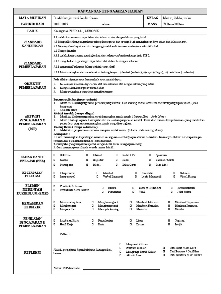 RPH PJK PENDIDIKAN JASMANI Modular | PDF