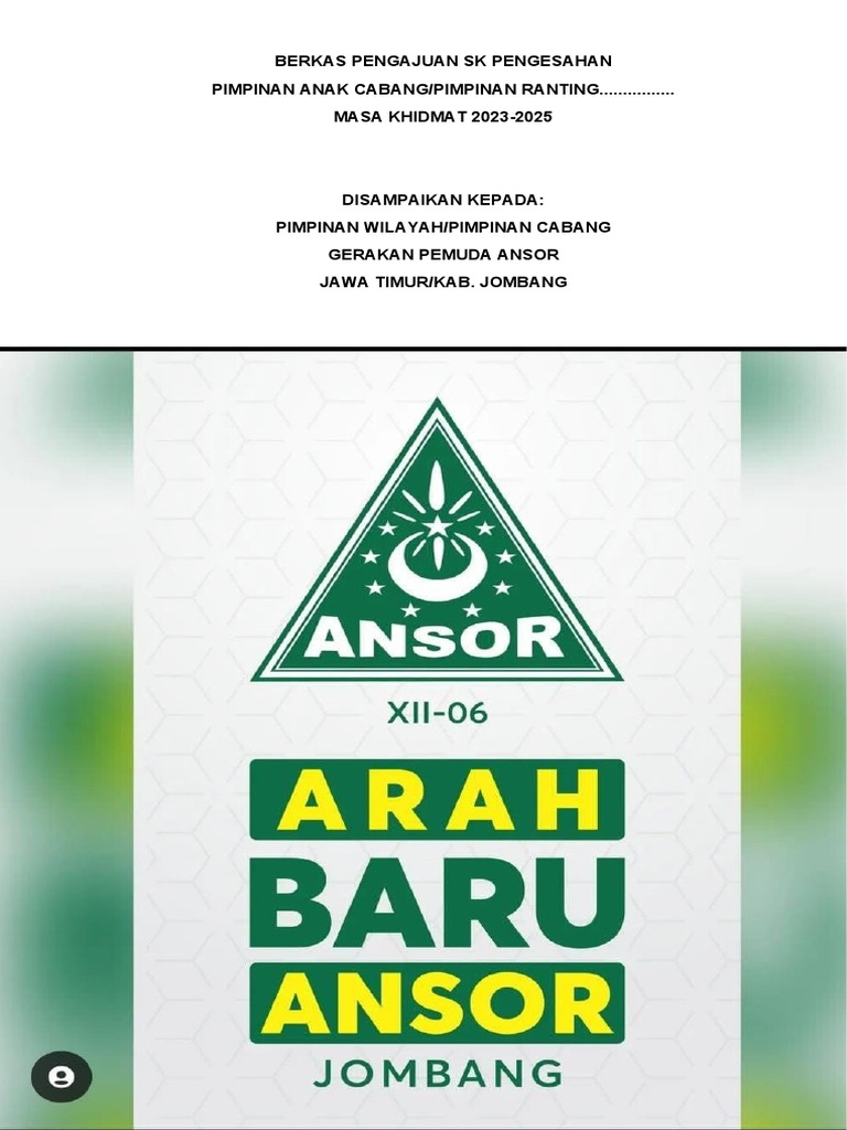 Templete Permohonan Penerbitan SK GP Ansor | PDF