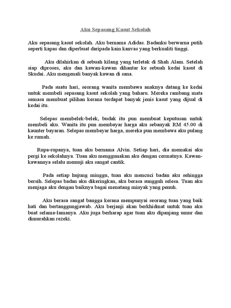 Aku Sepasang Kasut Sekolah | PDF