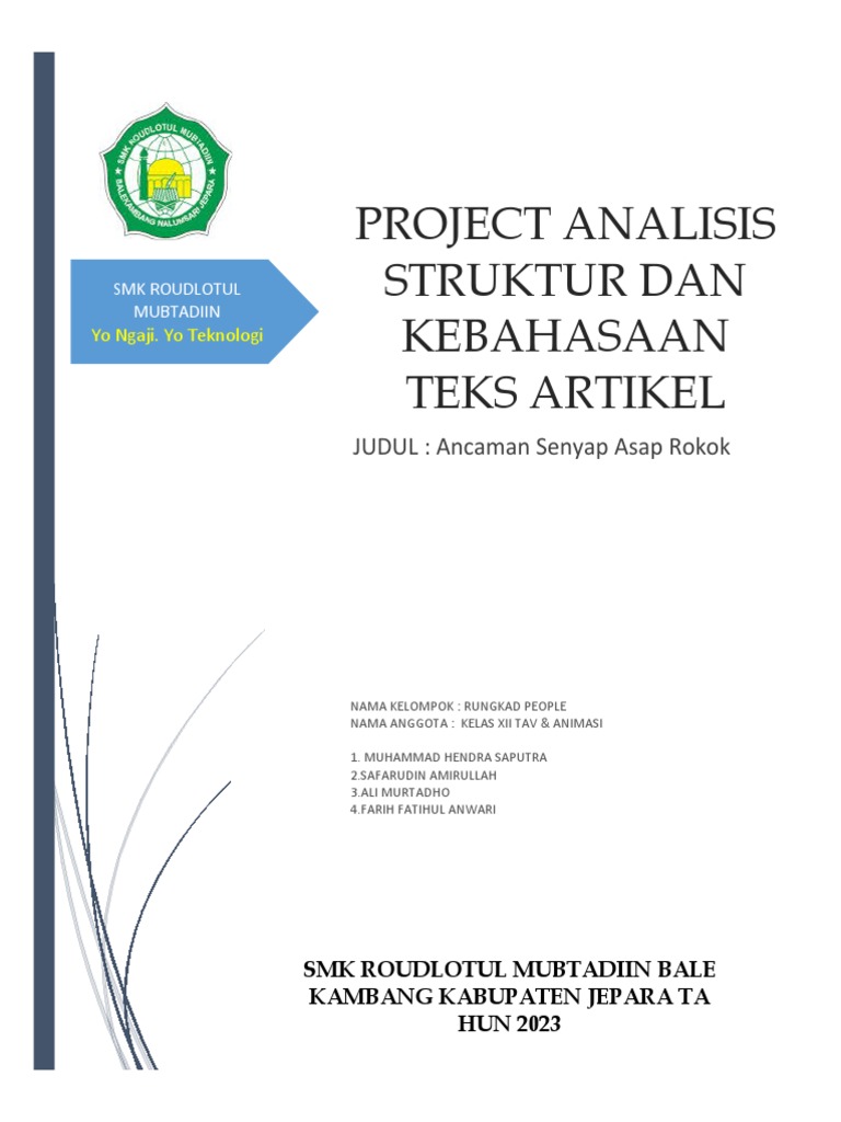 Projek Teks Artikel SMK Balekambang 2023 | PDF | Pengembangan Diri