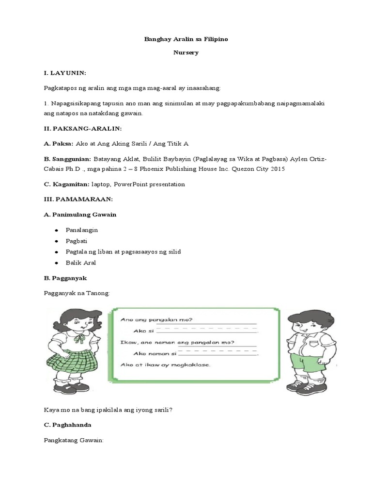 Nursery-Filipino Demo | PDF