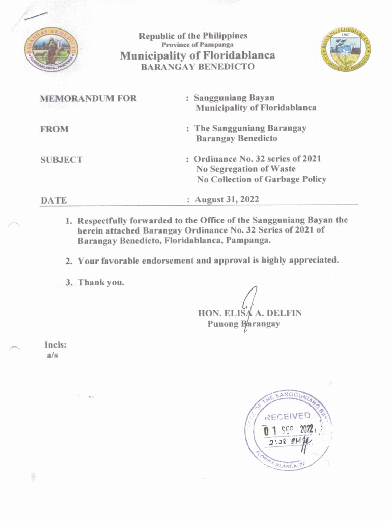 Endorsement to Sangguniang Bayan | PDF