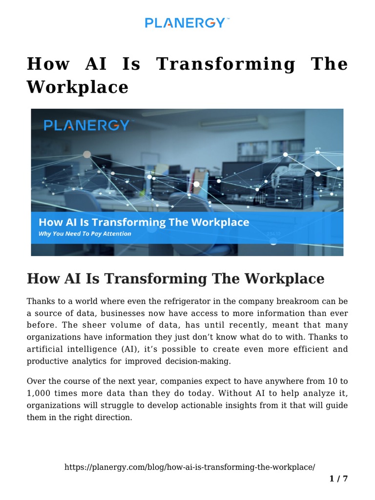 How Ai Is Transforming The Workplace | PDF | Artificial Intelligence | Intelligence (AI) & Semantics