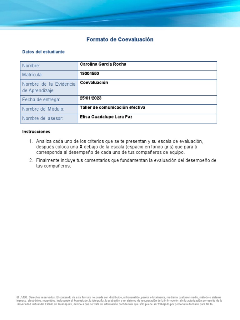 EA4 Coevaluación | PDF | Aprendizaje