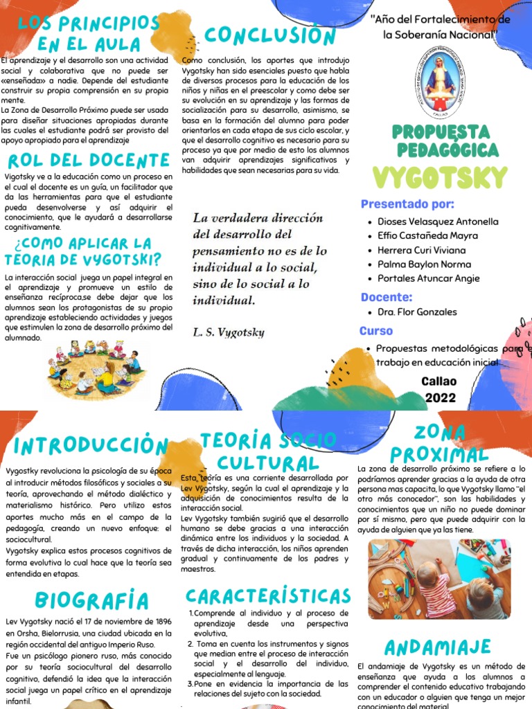 Triptico Vygotski | PDF | Aprendizaje | Conceptos psicologicos