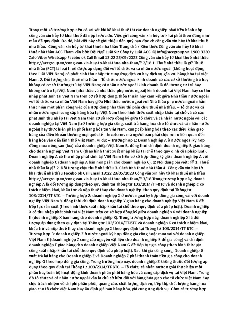 Công văn hủy tờ khai | PDF