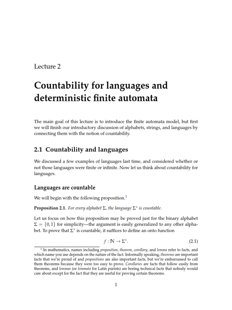 Countability | PDF | Automata Theory | Theorem