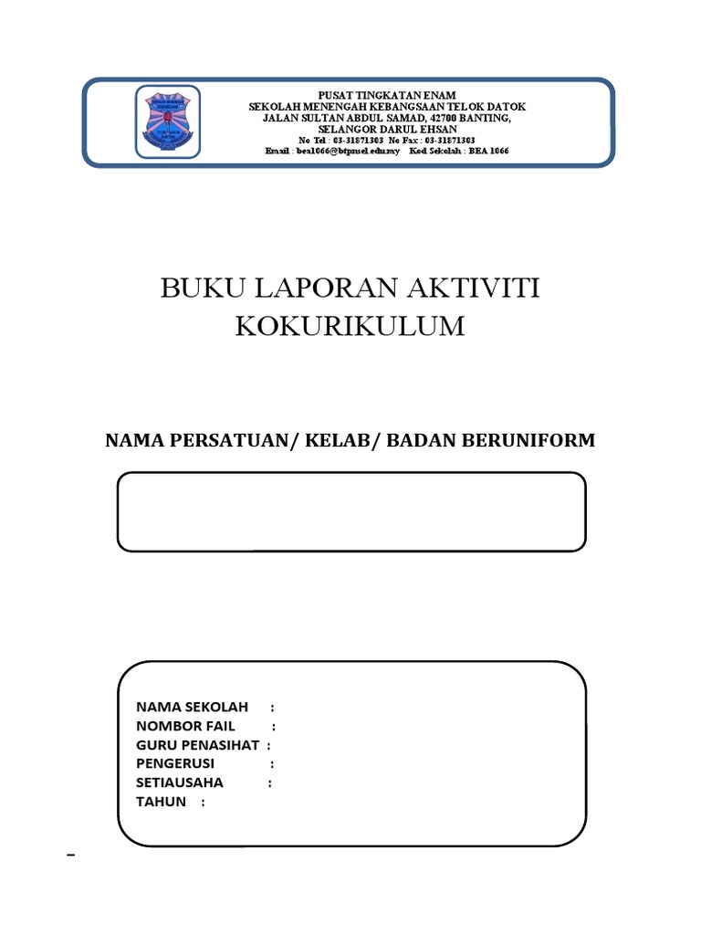 2022 Buku Laporan Aktiviti Kokurikulum | PDF