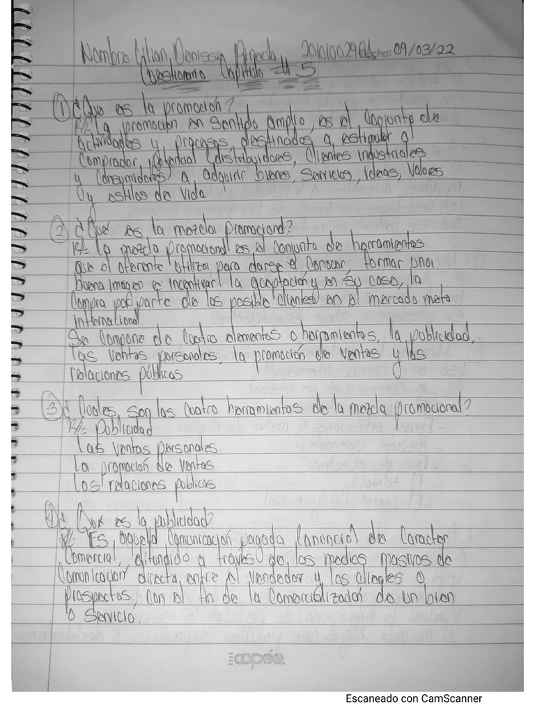 Capitulo 5 Cuestionario | PDF