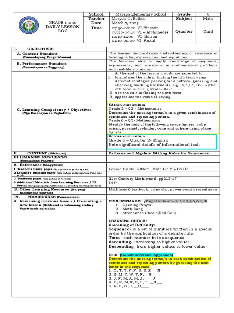 Math Co DLP Q3 Week-2-Final | PDF | Mathematics | Learning