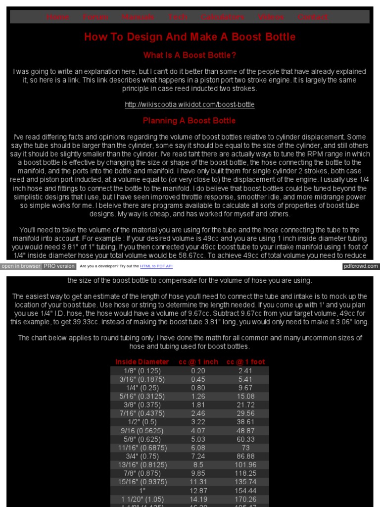 How To Design and Make A Boost Bottle | PDF | Volume | Turbocharger