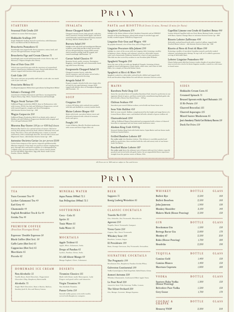 Menu Privy 2023 Food and Drinks | Download Free PDF | Sauce | Foods