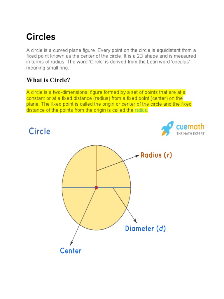Characteristics of Circles | PDF