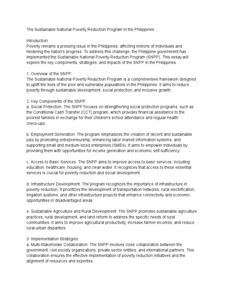 SNPP | PDF | Poverty Reduction | Poverty