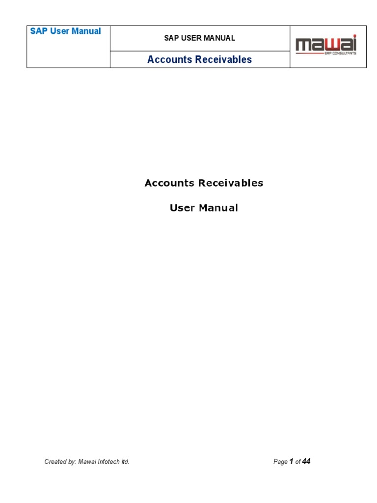 SAP Accounts Receivable User Guide | PDF