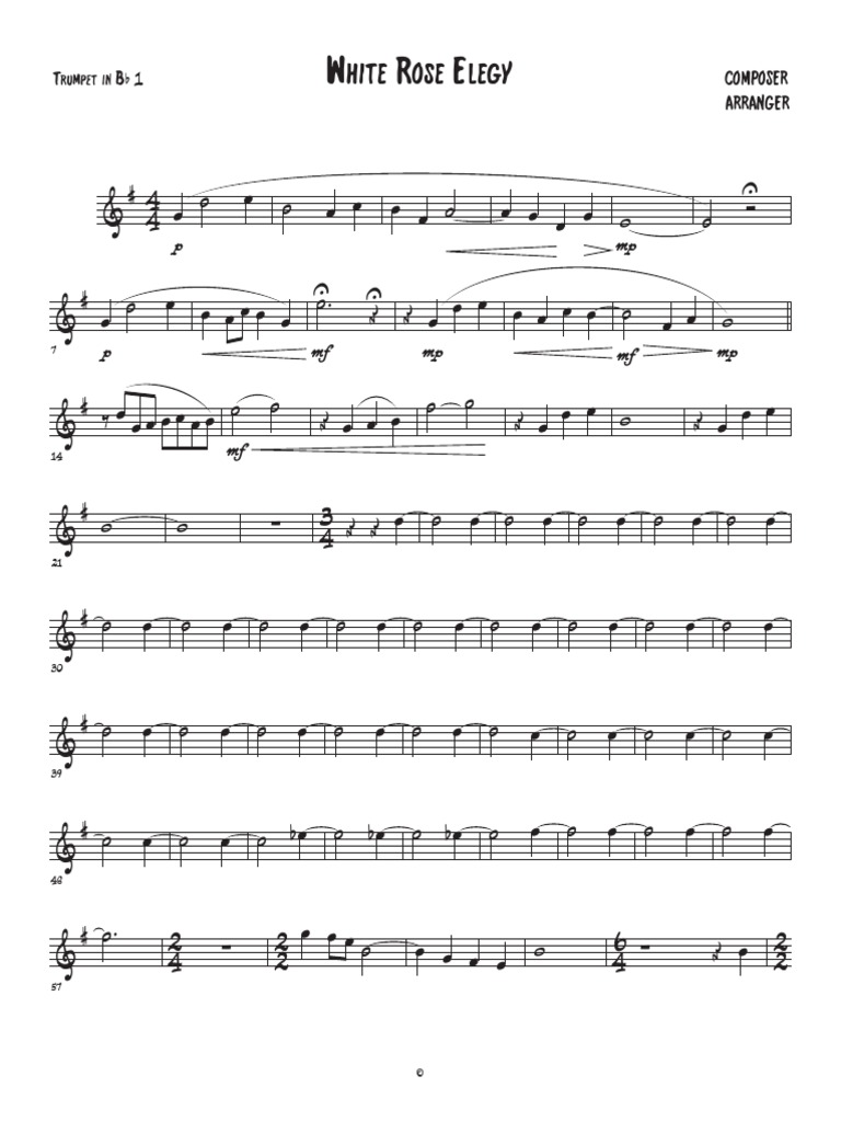 White Rose Elegy - Trumpet in BB 1 | PDF