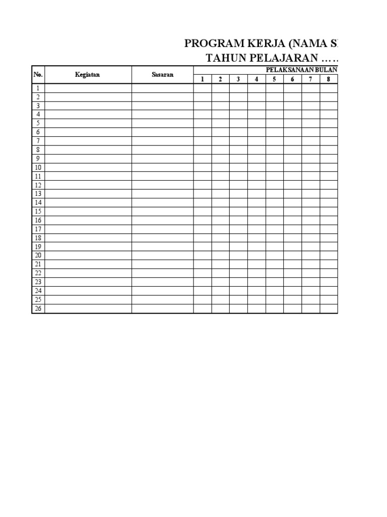 Contoh Form Program Kerja | PDF