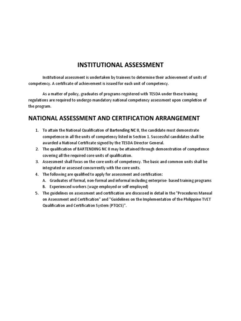 National Bartending Assessment Guide | PDF