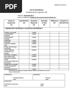 List of Consumables Materials - Template | PDF