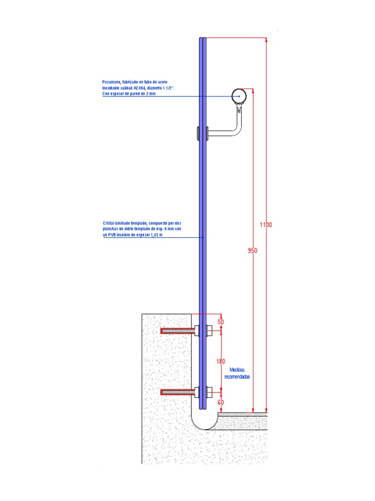 Baranda Cristal + Pernos de Anclaje | PDF