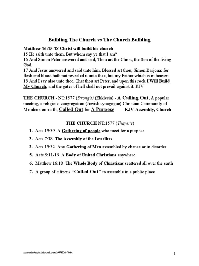 1-14-07 New Church Building Sermon | PDF | Christian Church | Jesus
