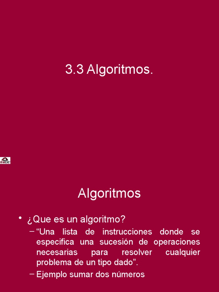 3 3 Algoritmos Pdf Algoritmos Lenguaje De Programación
