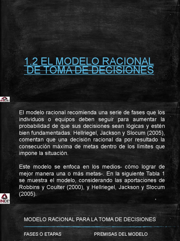 1.2 El Modelo Racional de Decisiones | PDF | Toma de decisiones ...