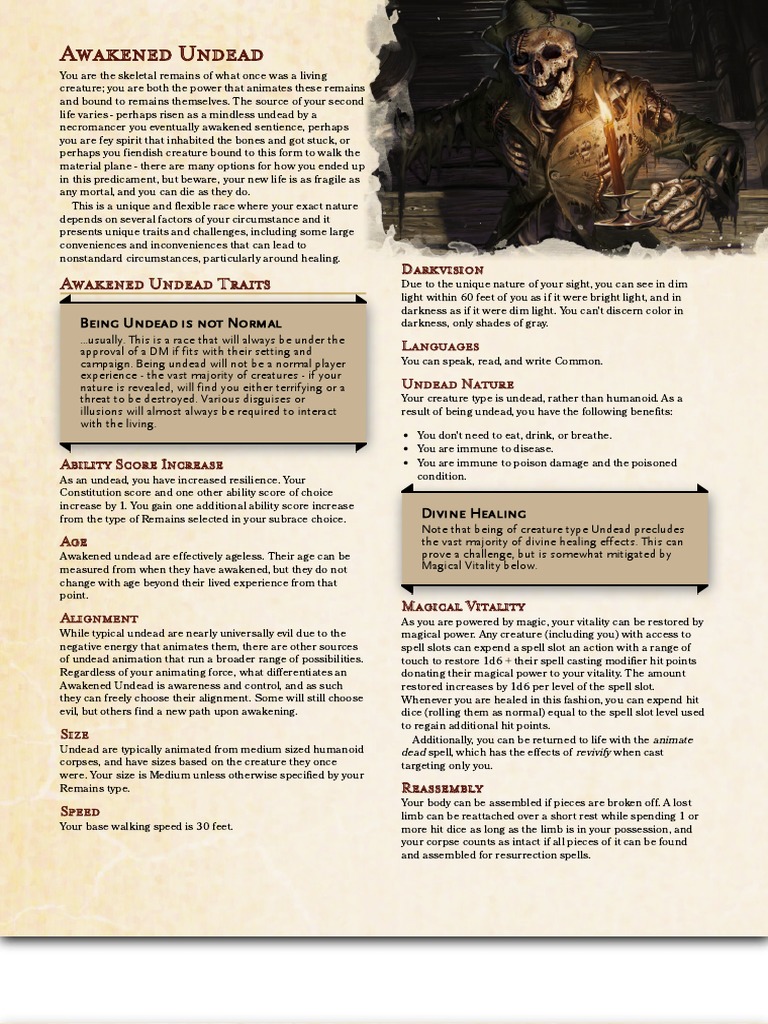 Awakened Undead Race Guide | PDF