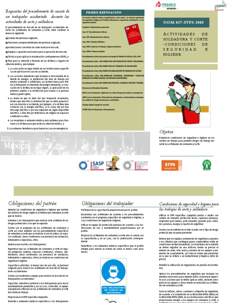 Triptico Nom-027-Stps | PDF | Soldadura | Construcción
