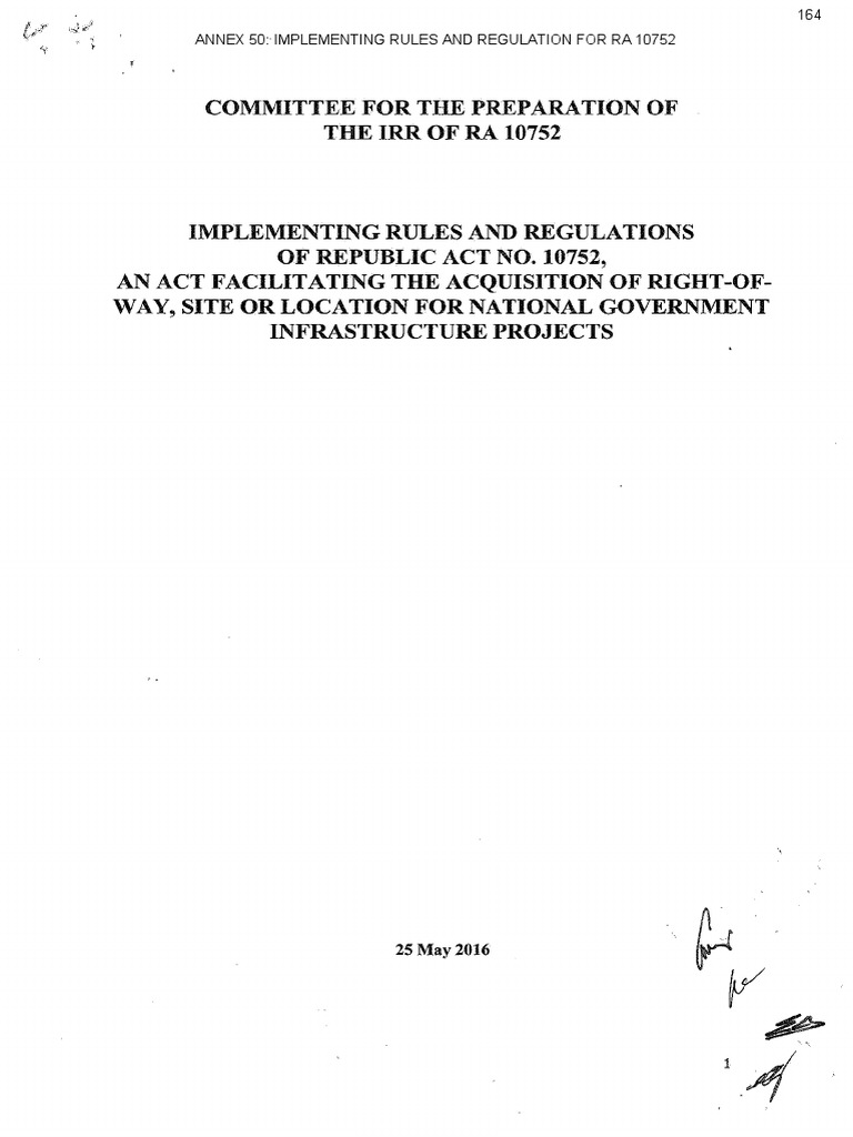 Implementing Rules and Regulations of Republic Act No. 10752, An Act ...