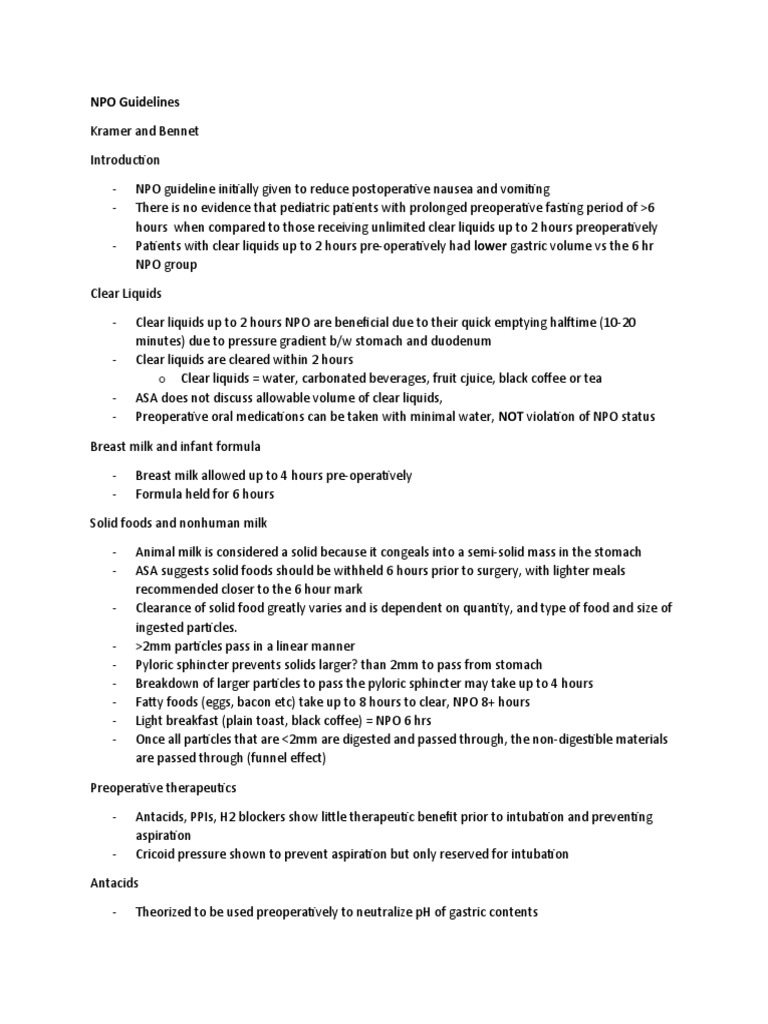 NPO Guidelines | Download Free PDF | Medical Specialties | Gastroenterology