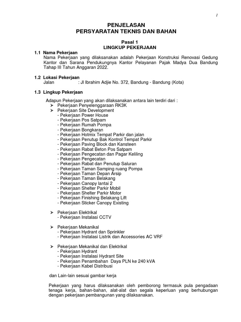 2c RKS TEKNIS KPP MADYA Reviu Ok | PDF