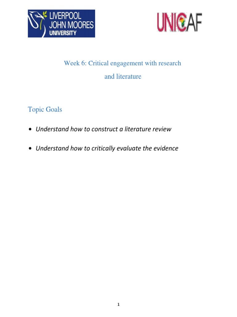 Critical Engagement With Research and Literature | PDF