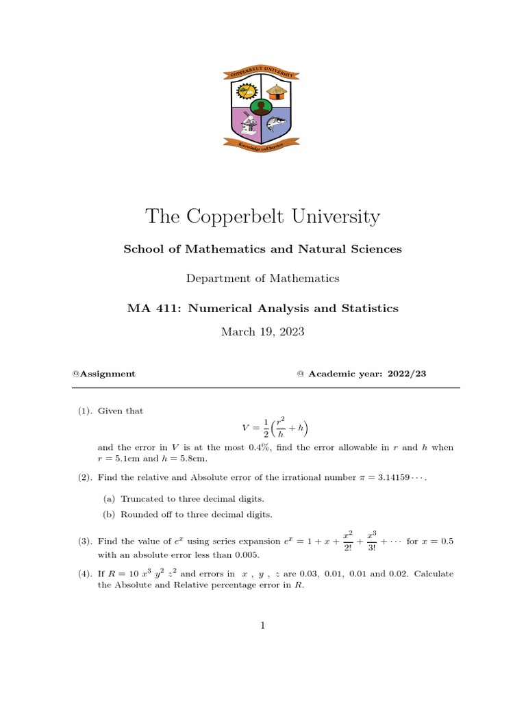 MA 411 - Assignment 1 | PDF