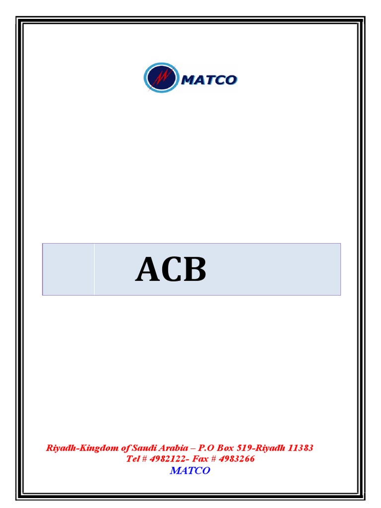 Matco: Riyadh-Kingdom of Saudi Arabia - P.O Box 519-Riyadh 11383 Tel # 4982122-Fax # 4983266 | PDF