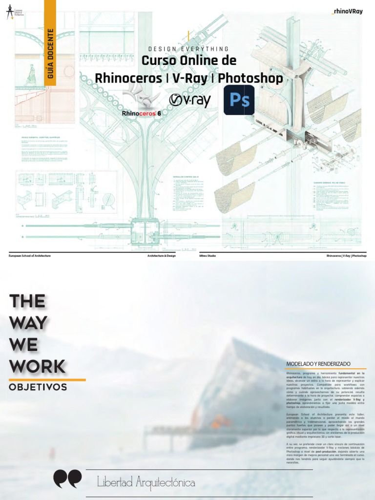 Guia Docente Rhinoceros Vray Photoshop | PDF | Adobe Photoshop | Dibujo