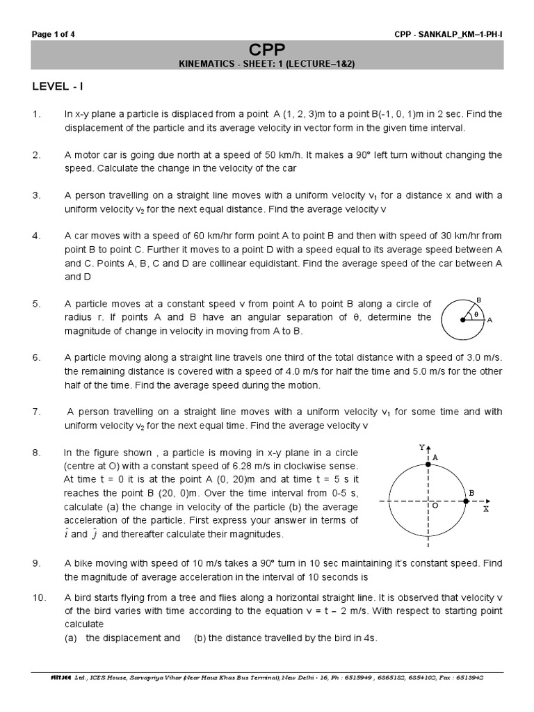 Kinematics Problems and Solutions | PDF