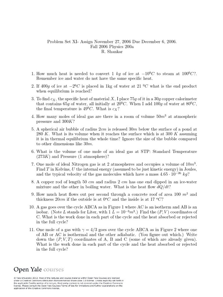 Problem Set 11 2 | PDF | Heat | Temperature