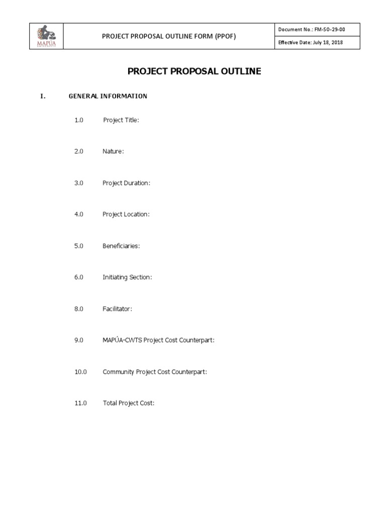 Project Proposal Outline Form | PDF