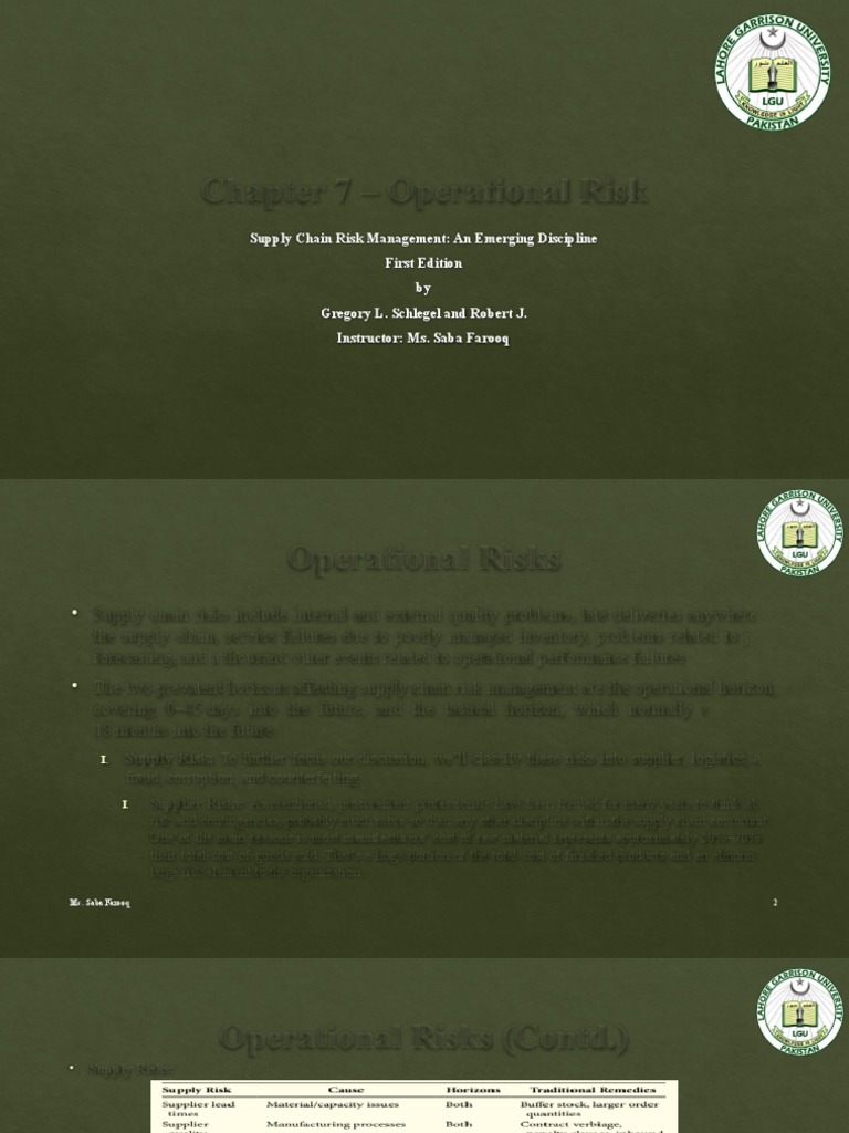 Chapter 7 - Operational Risk. | PDF